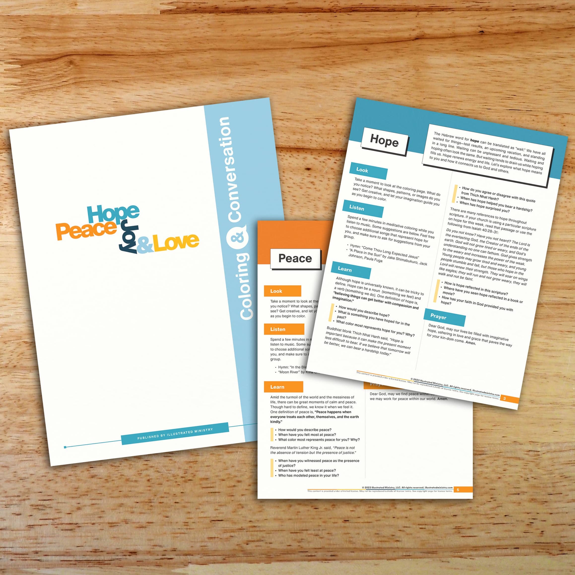 Coloring & Conversation: Hope, Peace, Joy, and Love — Illustrated Ministry