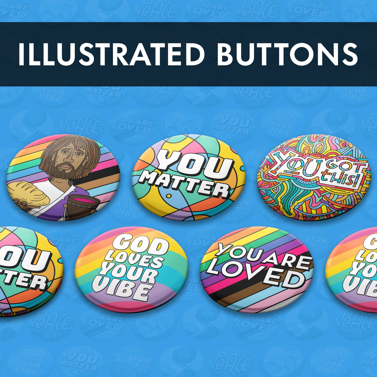 Illustrated Buttons - Various Designs — Illustrated Ministry