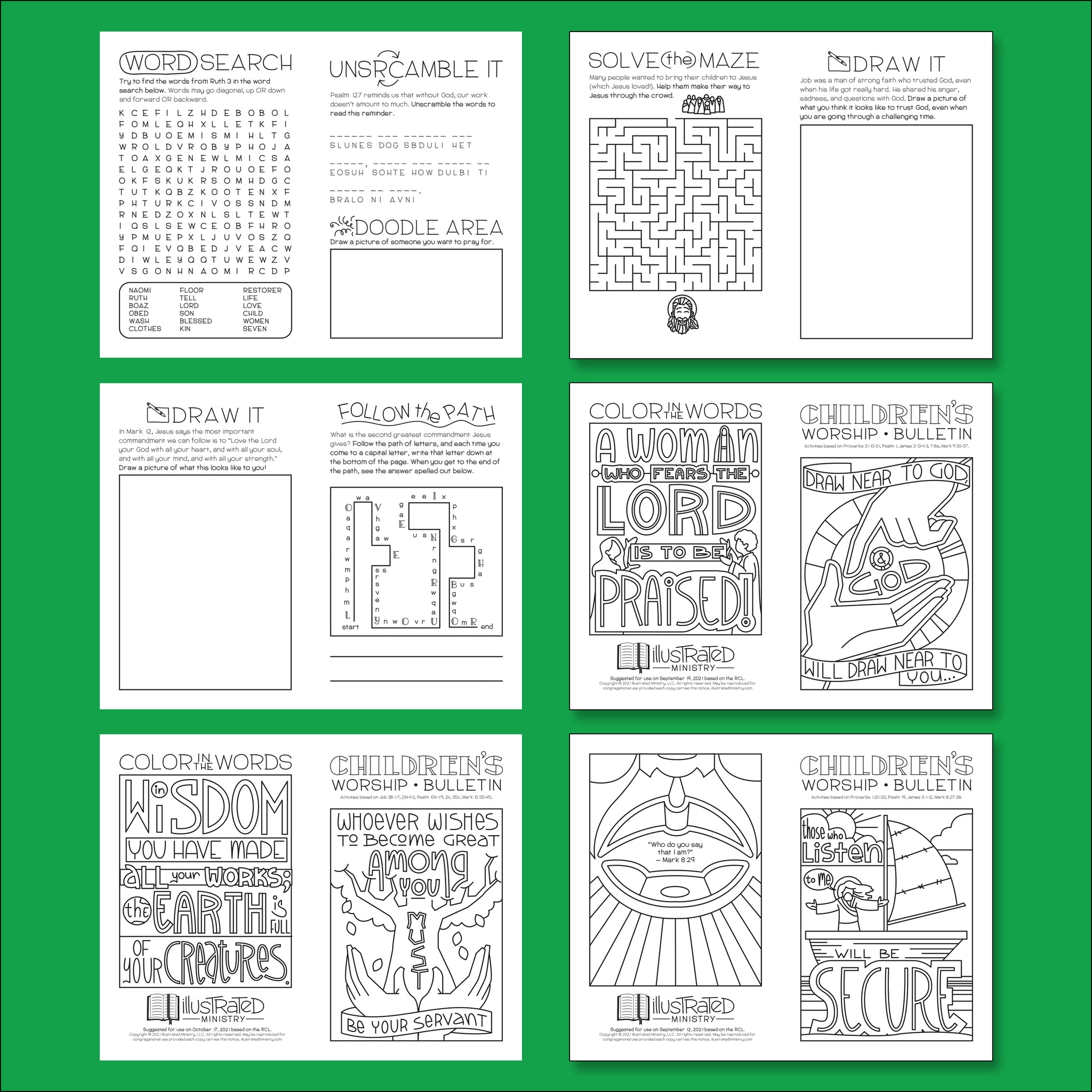 Children's Worship Bulletins — Illustrated Ministry
