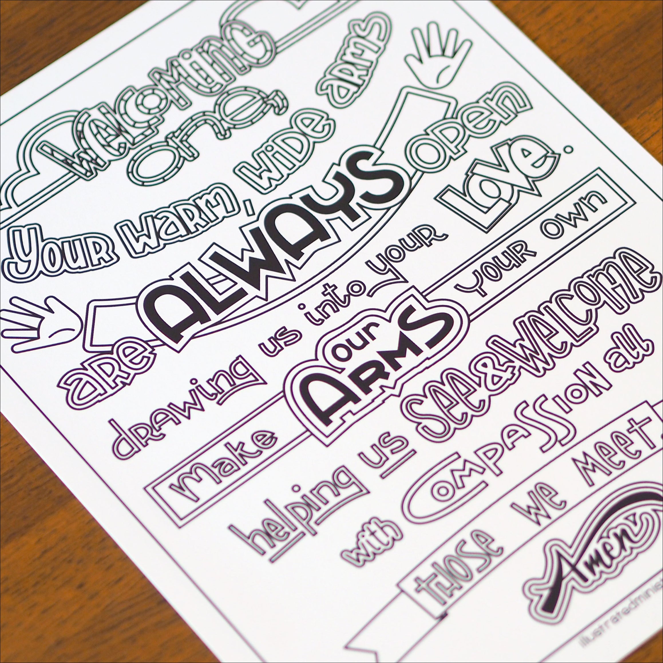Prayers for Compassion Coloring Pages: Volume 1 — Illustrated Ministry