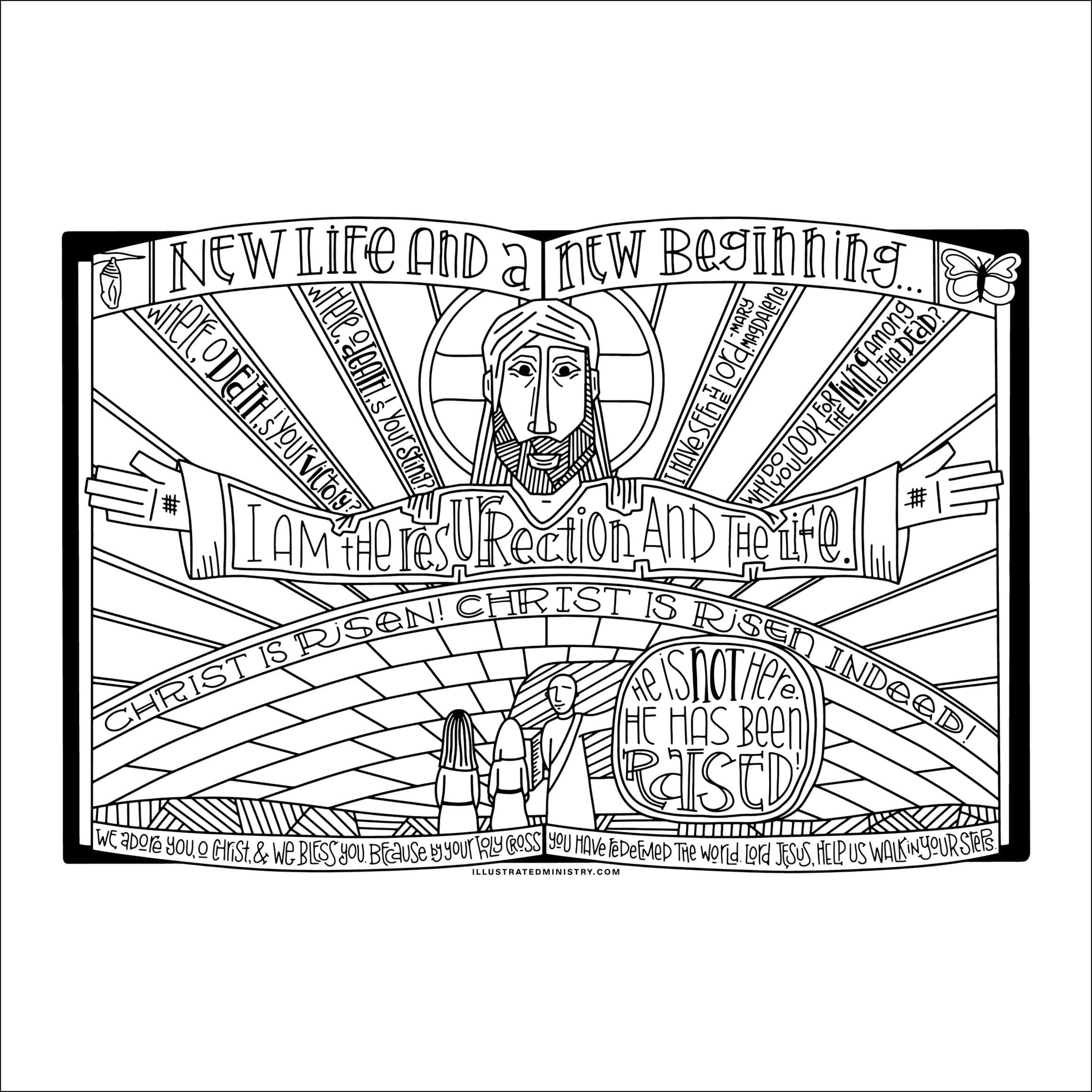 Easter Resurrection Coloring Page & Poster — Illustrated Ministry