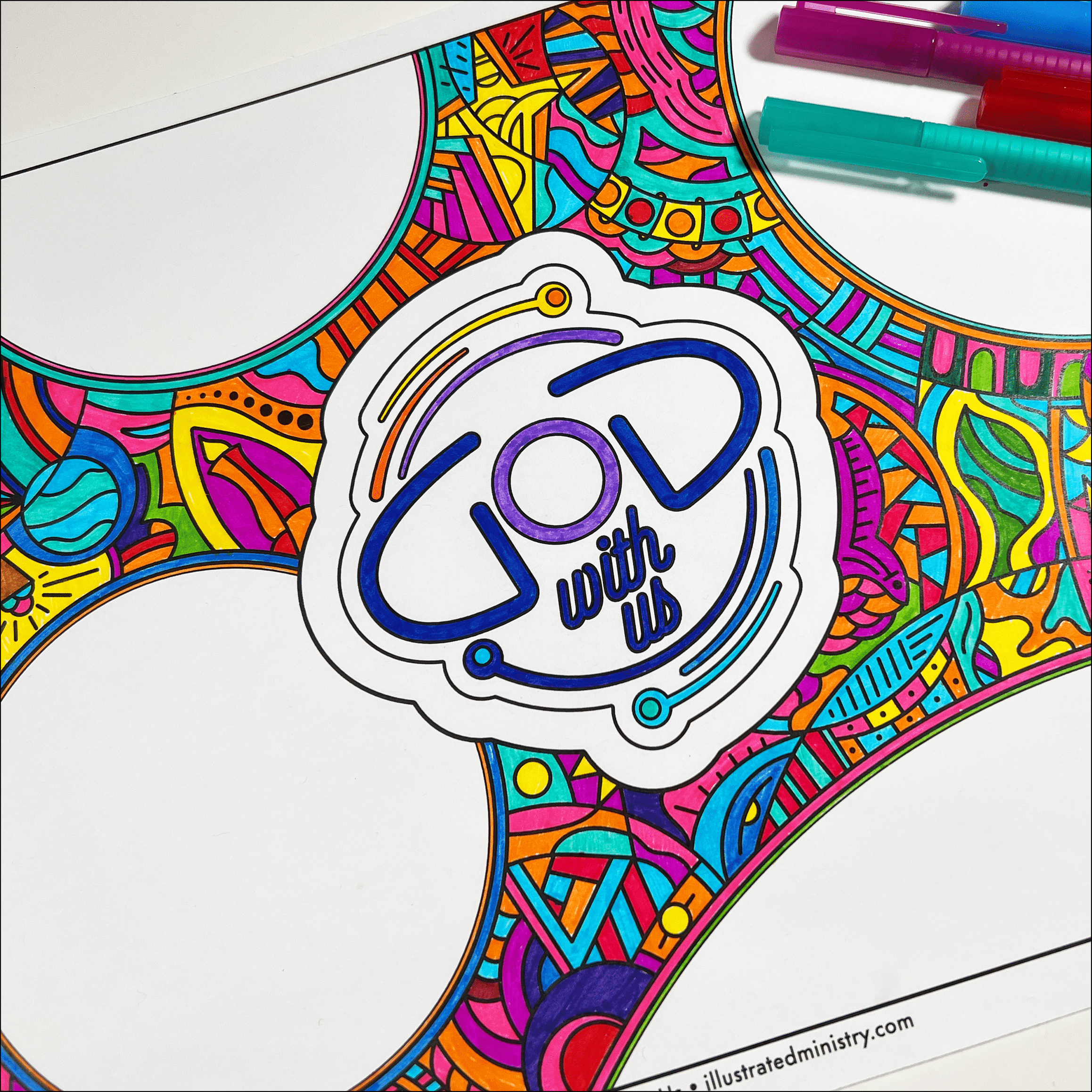 God With Us Coloring Page & Poster — Illustrated Ministry