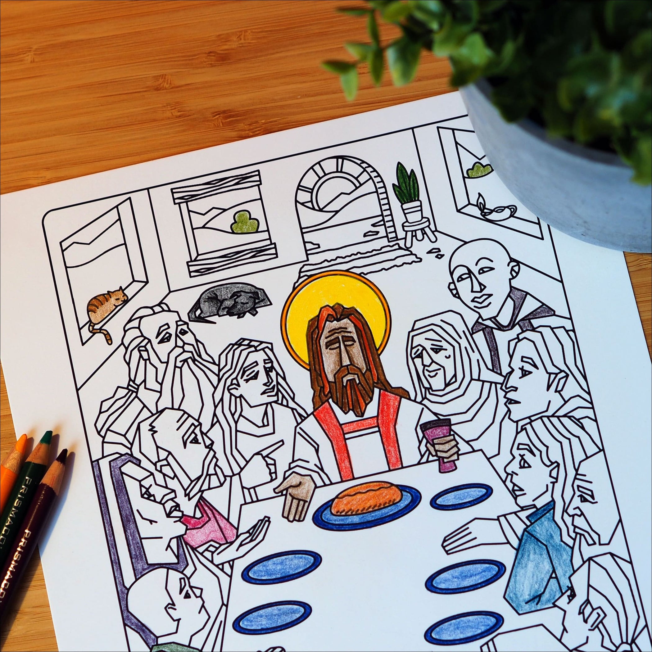 Last Supper Coloring Page & Poster — Illustrated Ministry