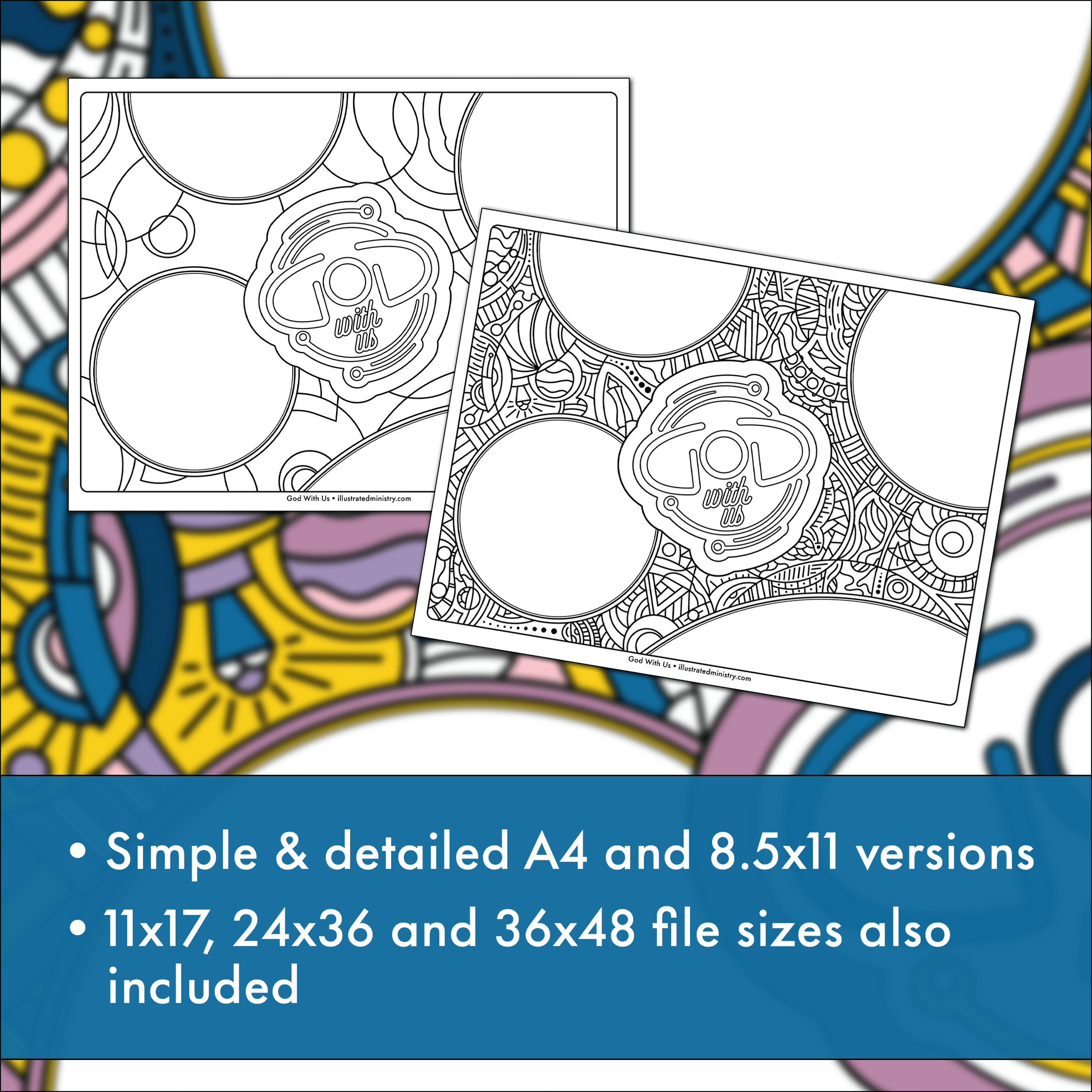 God With Us Coloring Page & Poster — Illustrated Ministry