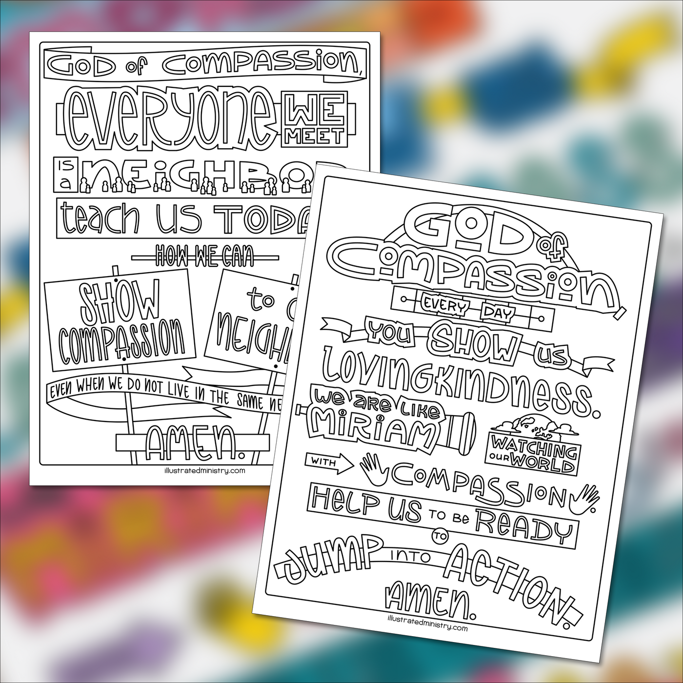 Prayers for Compassion Coloring Pages: Volume 2 — Illustrated Ministry